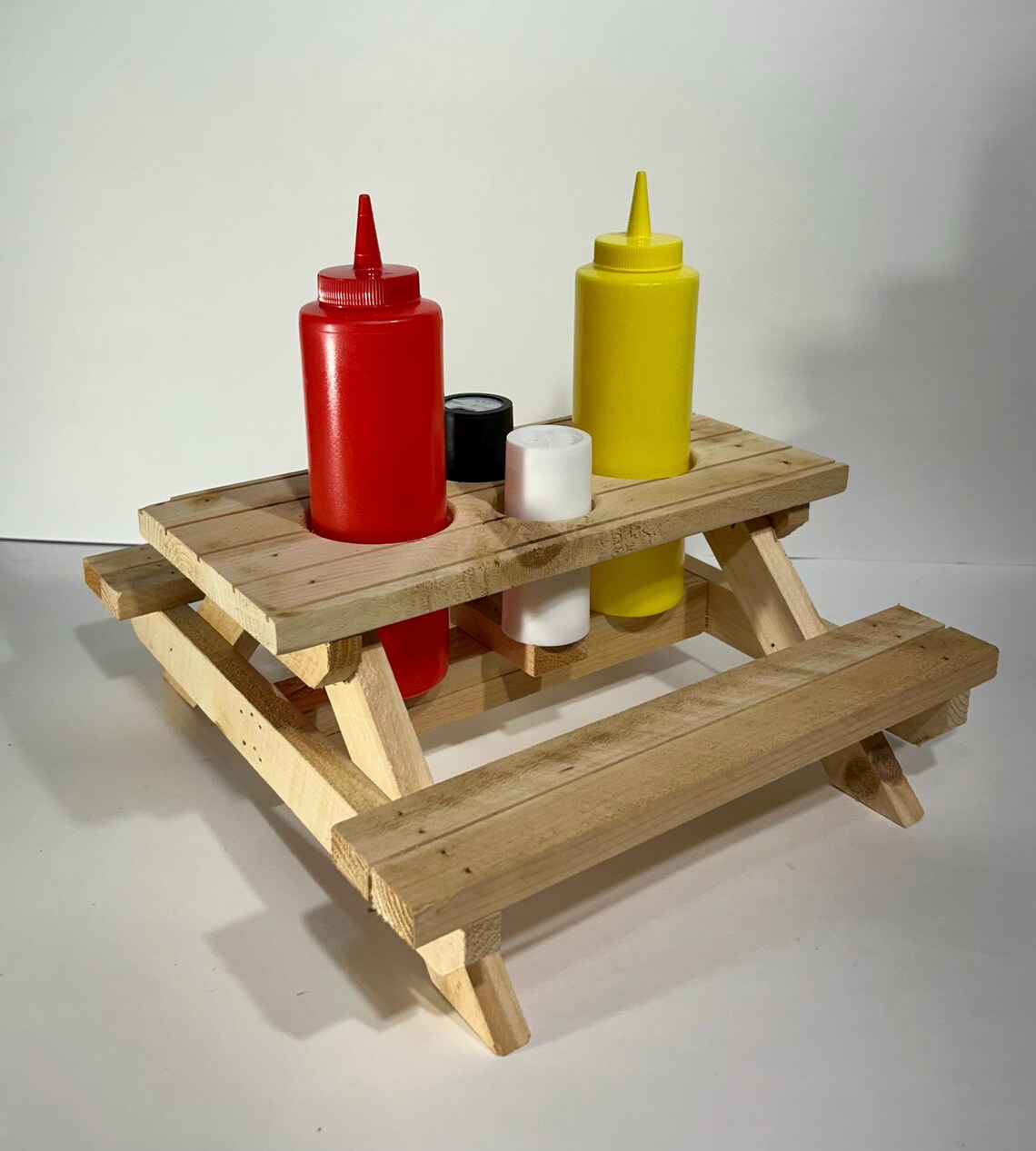 Classic Cedar Picnic Table Condiment Holder - Etsy