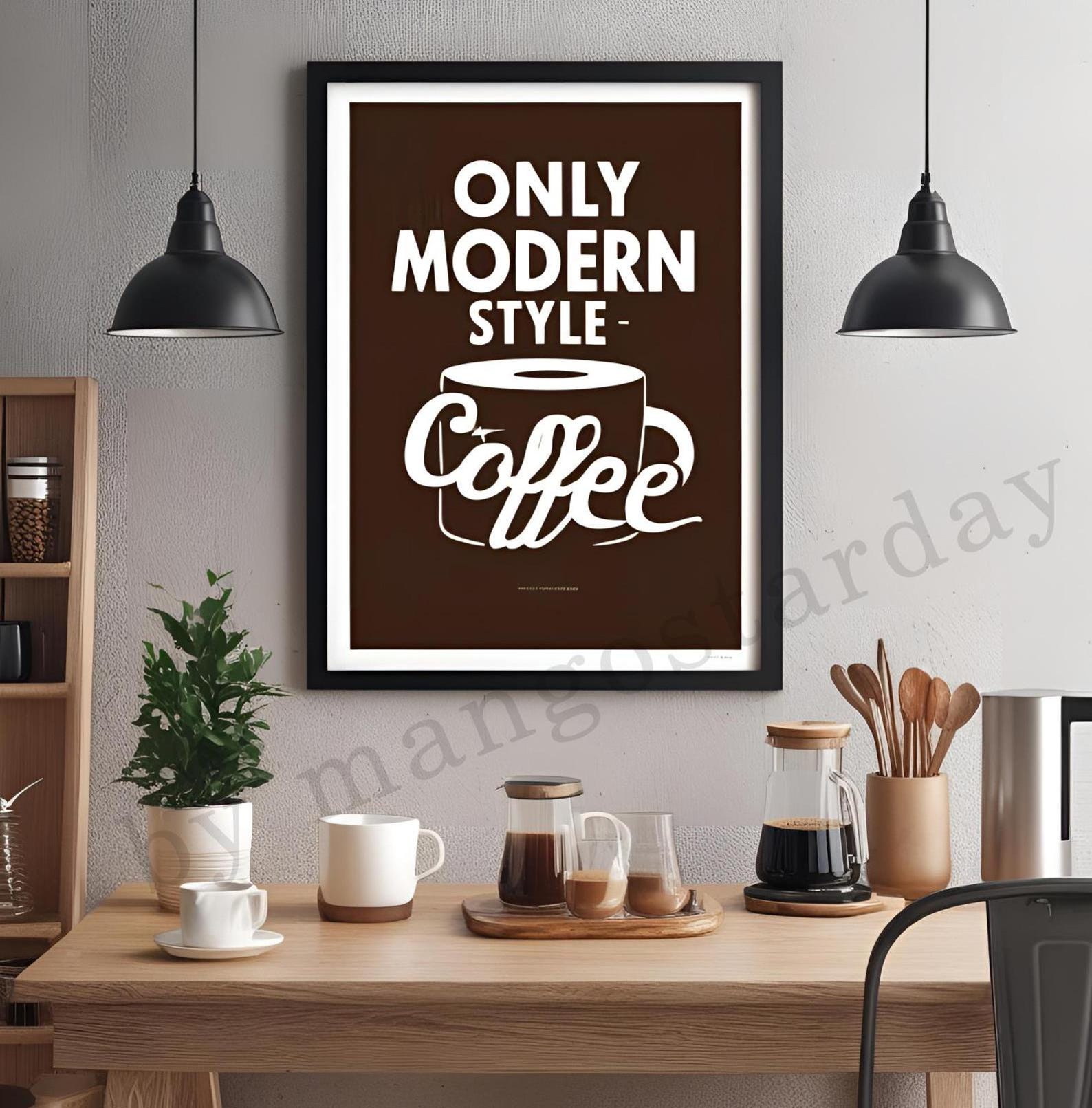 3 COFFEE POSTER PNG , Digital Download, Living Items, Set Wall Art ...