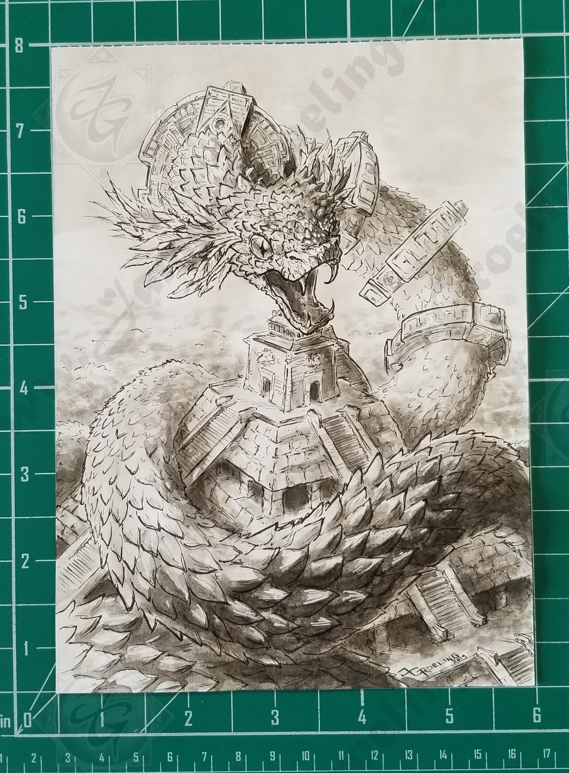 Quetzalcoatl Drawing Etching Quetzalcoatl, Vector & Photo (Free Trial)