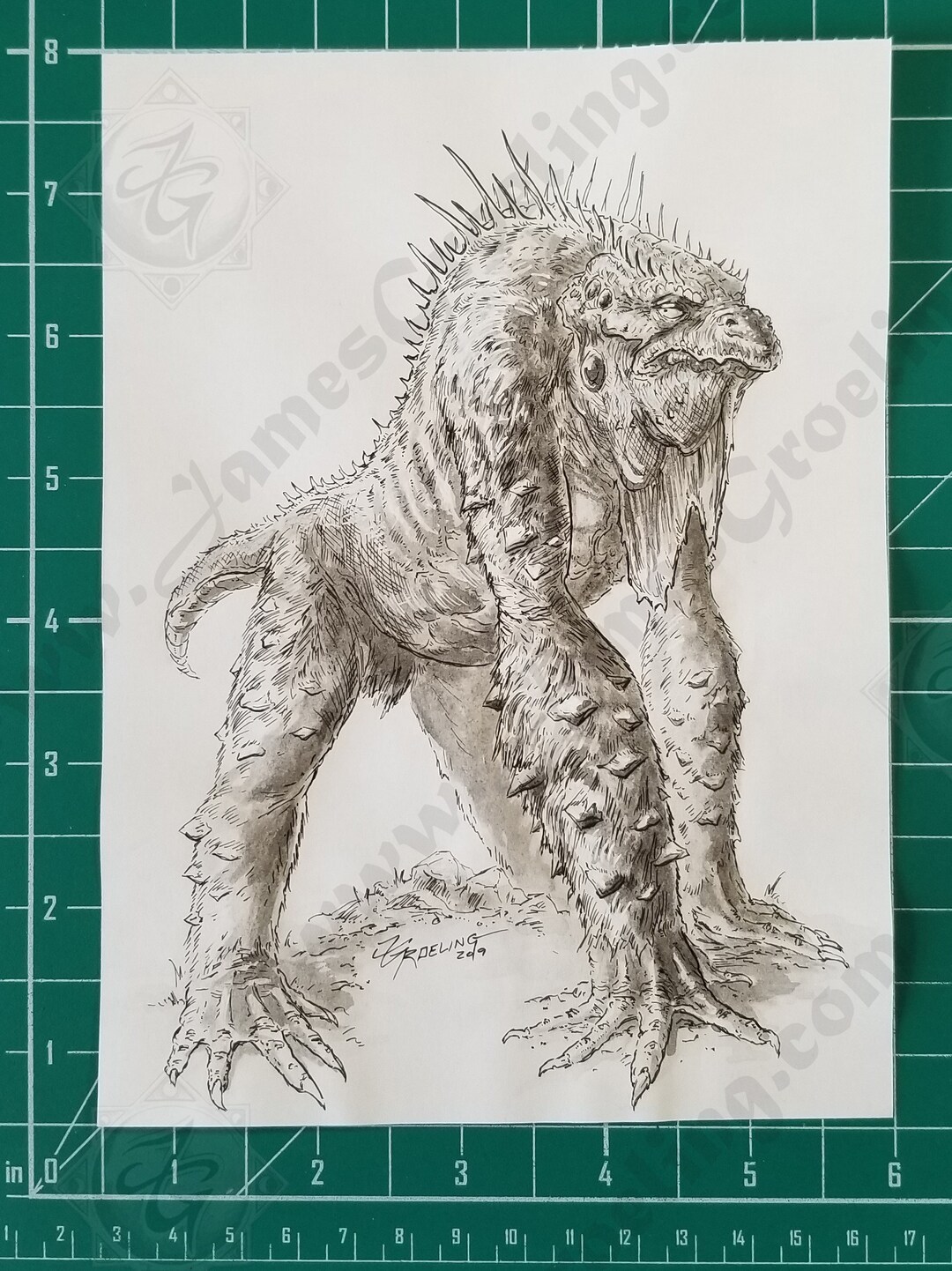 Reptilian Ape. Ink Drawing (original Art) - Etsy