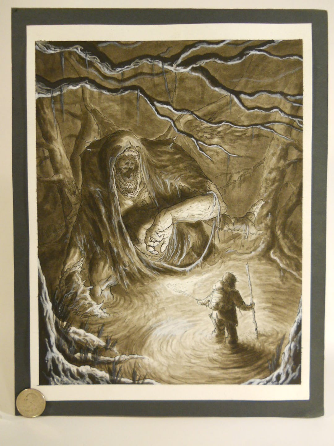 Encountering Fear, Original Ink Drawing (fantasy, Horror, Monster) - Etsy