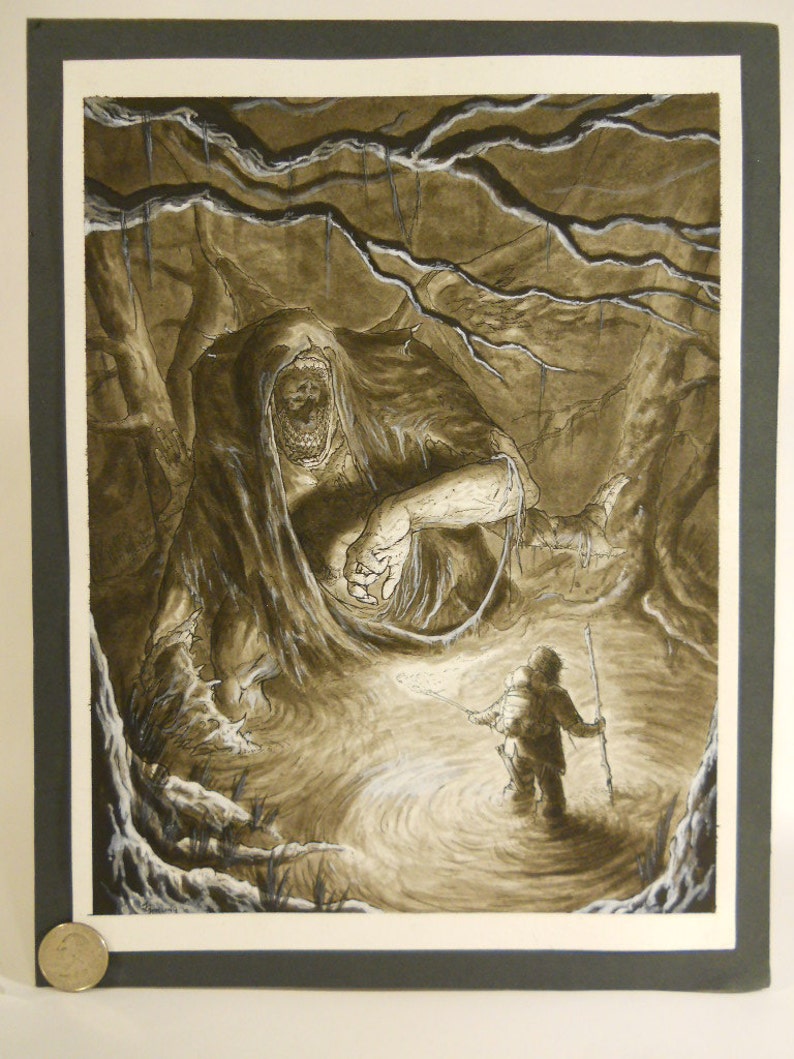 Encountering Fear, Original Ink Drawing (fantasy, Horror, Monster) - Etsy