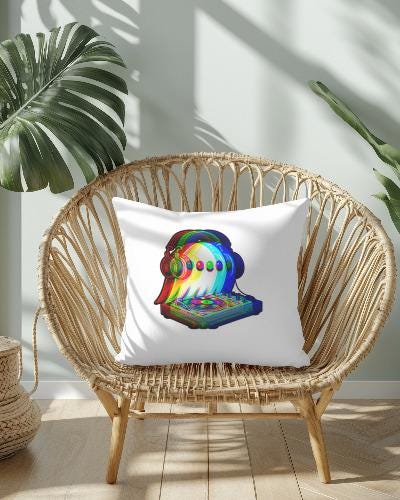House Music Ghost Dj Optical Illusion EDM Halloween Rave DJ Design ...