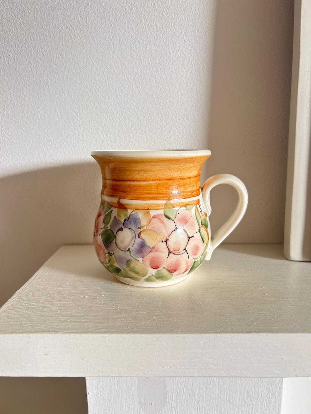 Hand-painted Floral Moulin Huet Guernsey Pottery Mug - Etsy