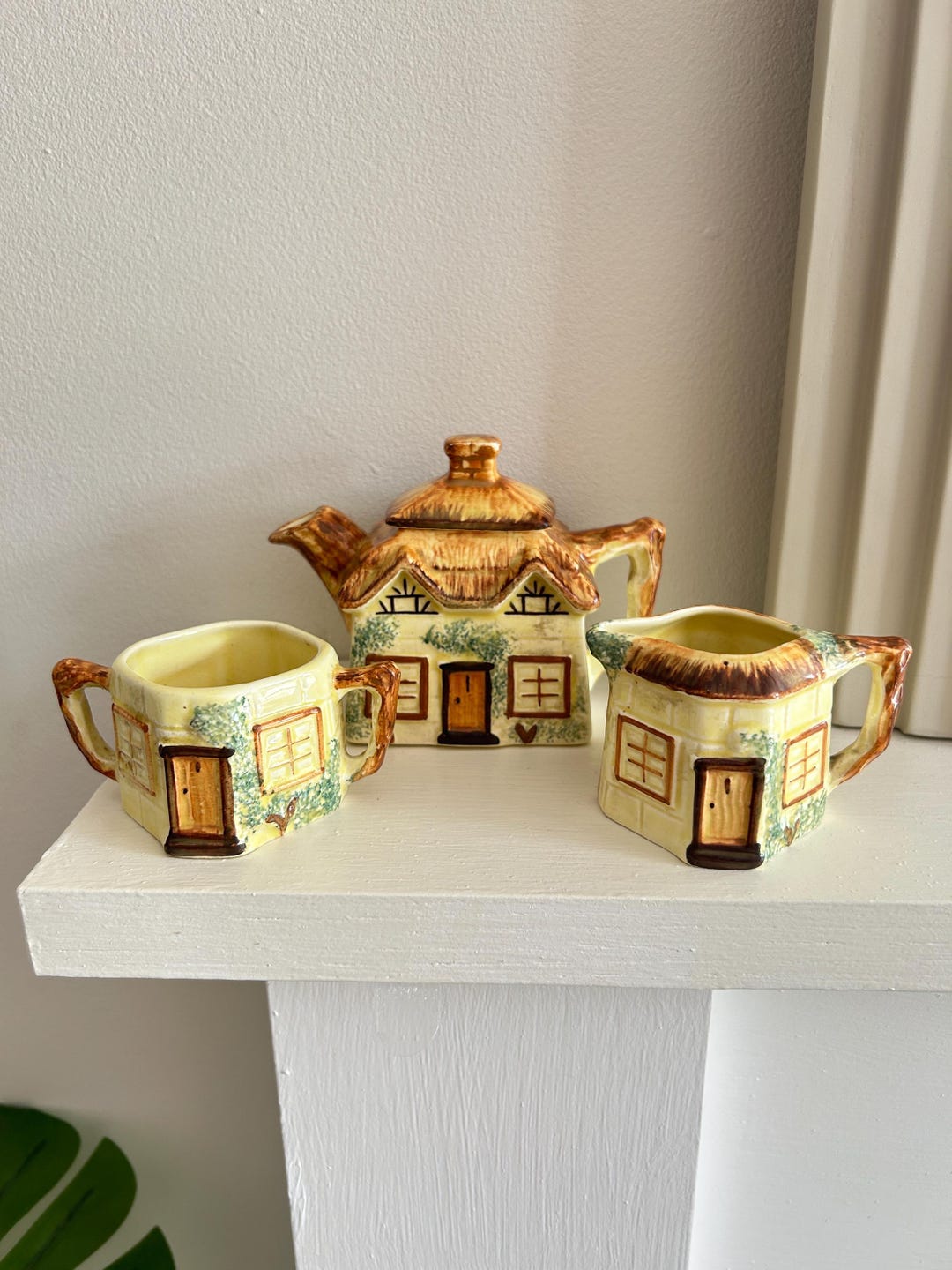 Vintage Miniature Keele Street Pottery Cottage Teapot Set - Etsy
