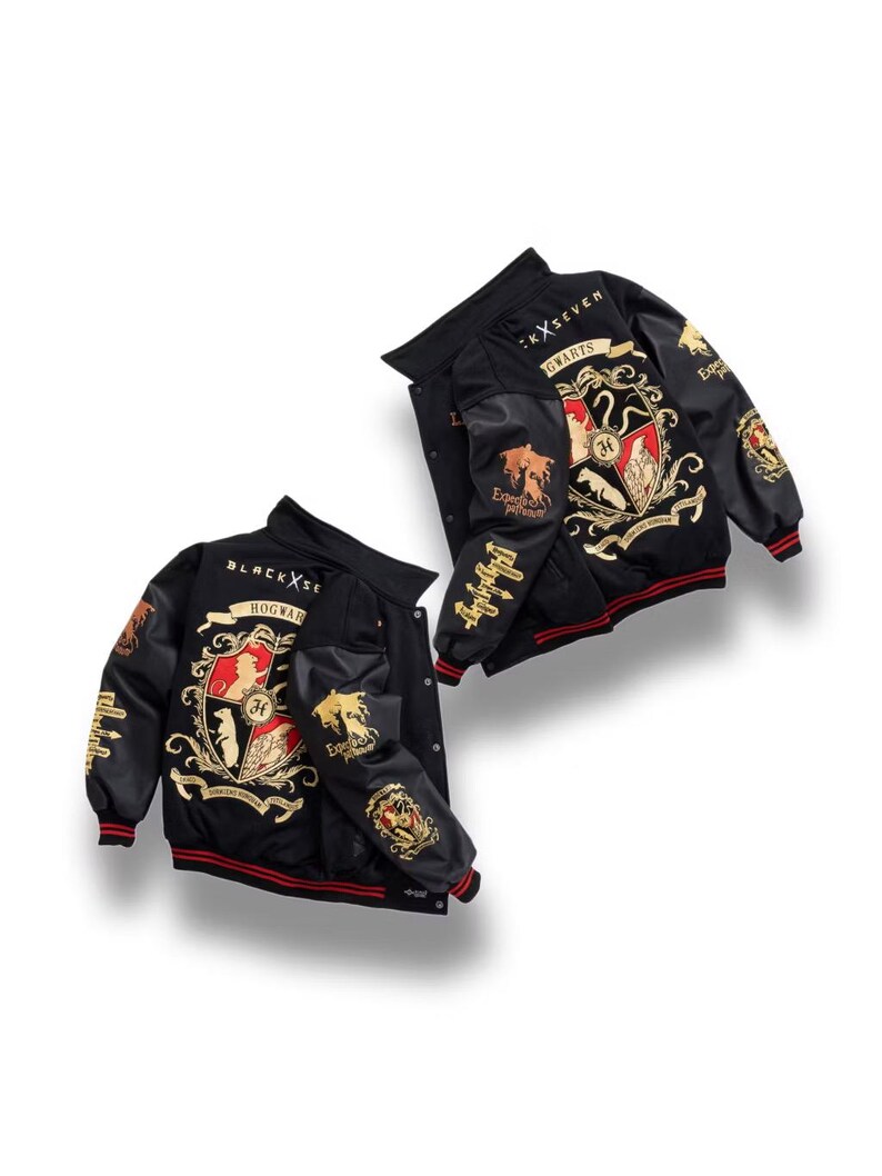 Varsity Jacket Blckseven Hogwart Black Unisex - Etsy