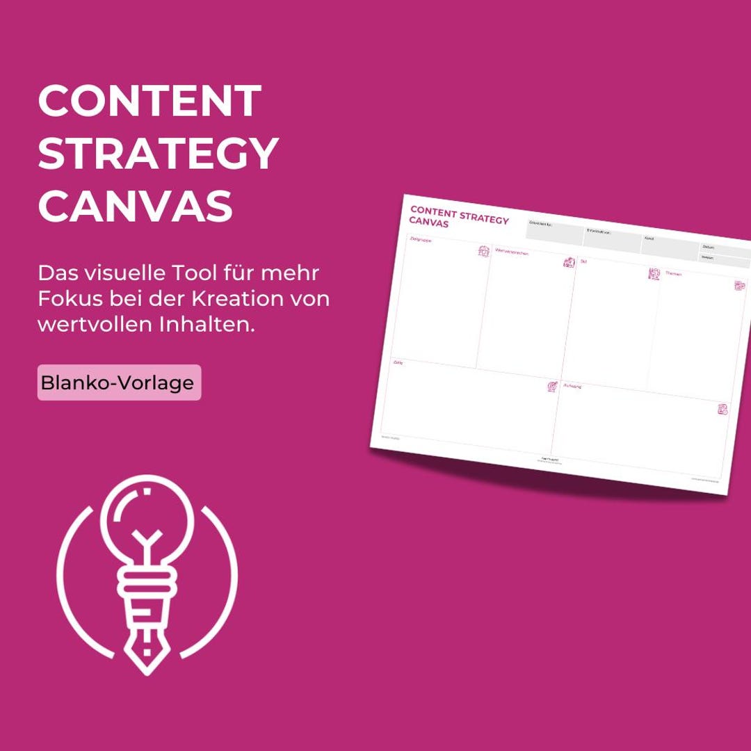 Template: Content Strategy Canvas | Content Strategy | Marketing Tool ...