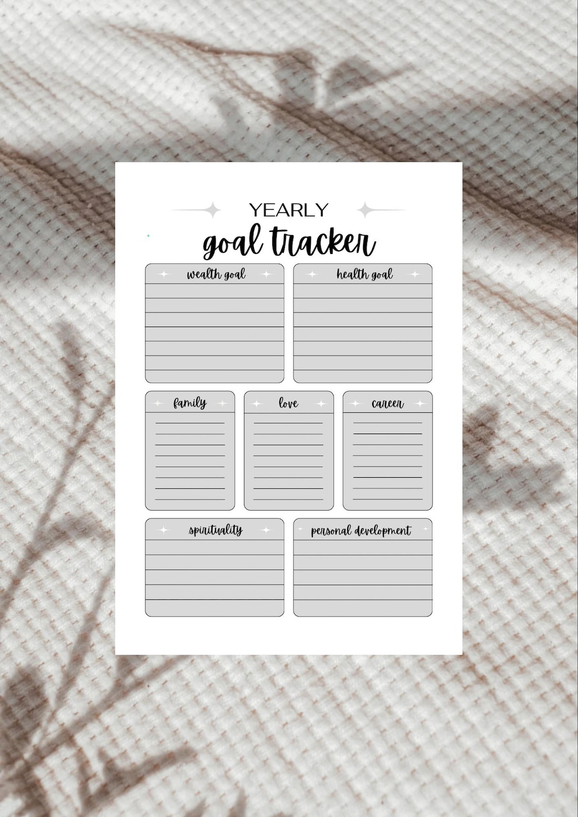 Yearly Goal Planner Printable | Goal Tracker Sheet PDF | 2025 ...