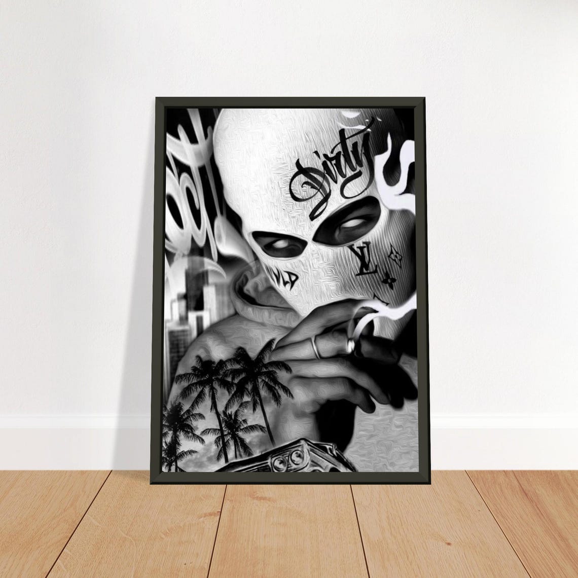 Chicano Art Poster – Urban Gangster Aesthetic – Black & White Street ...
