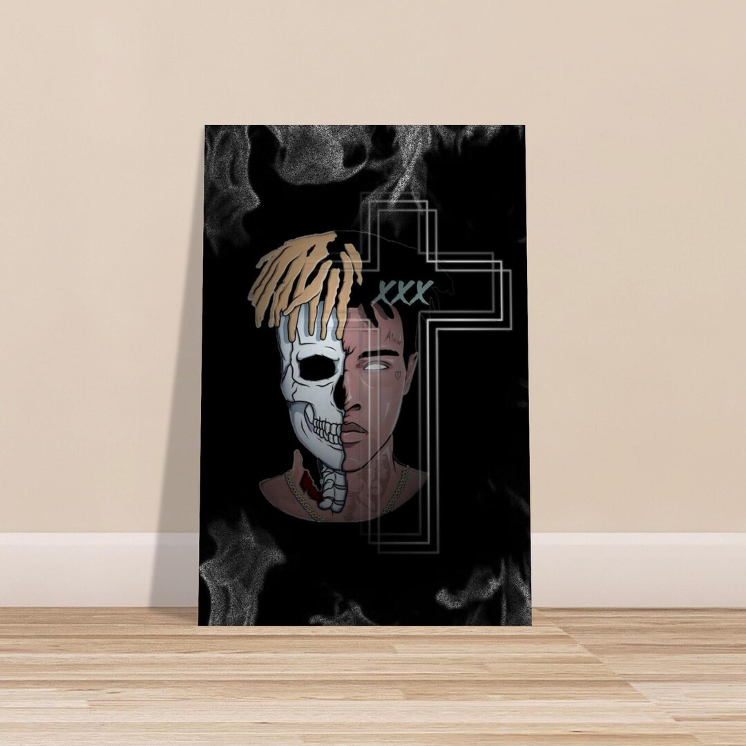 Xxxtentacion Half Skull Tribute Poster – Hip Hop Wall Art, Rap Legend ...
