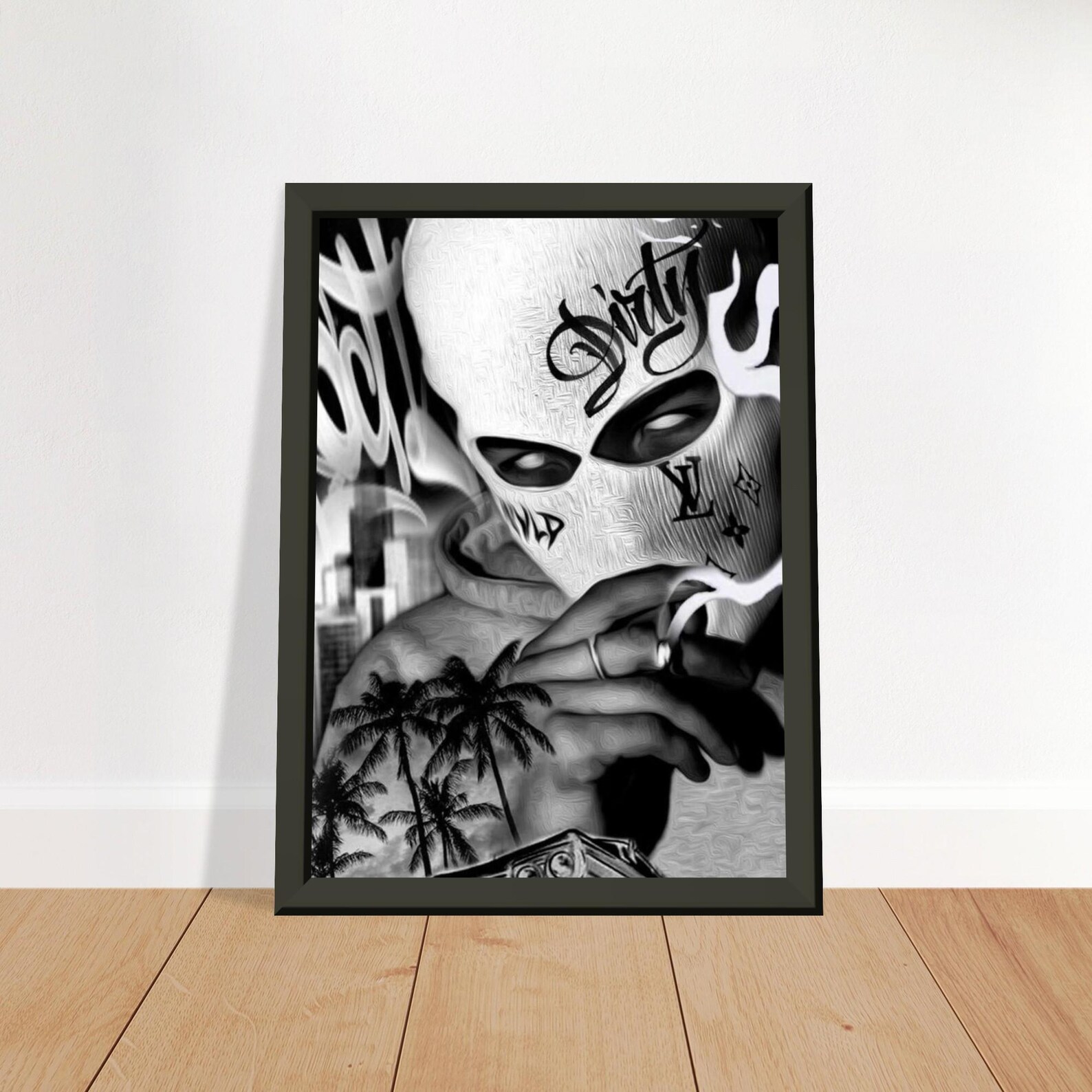 Chicano Art Poster – Urban Gangster Aesthetic – Black & White Street ...