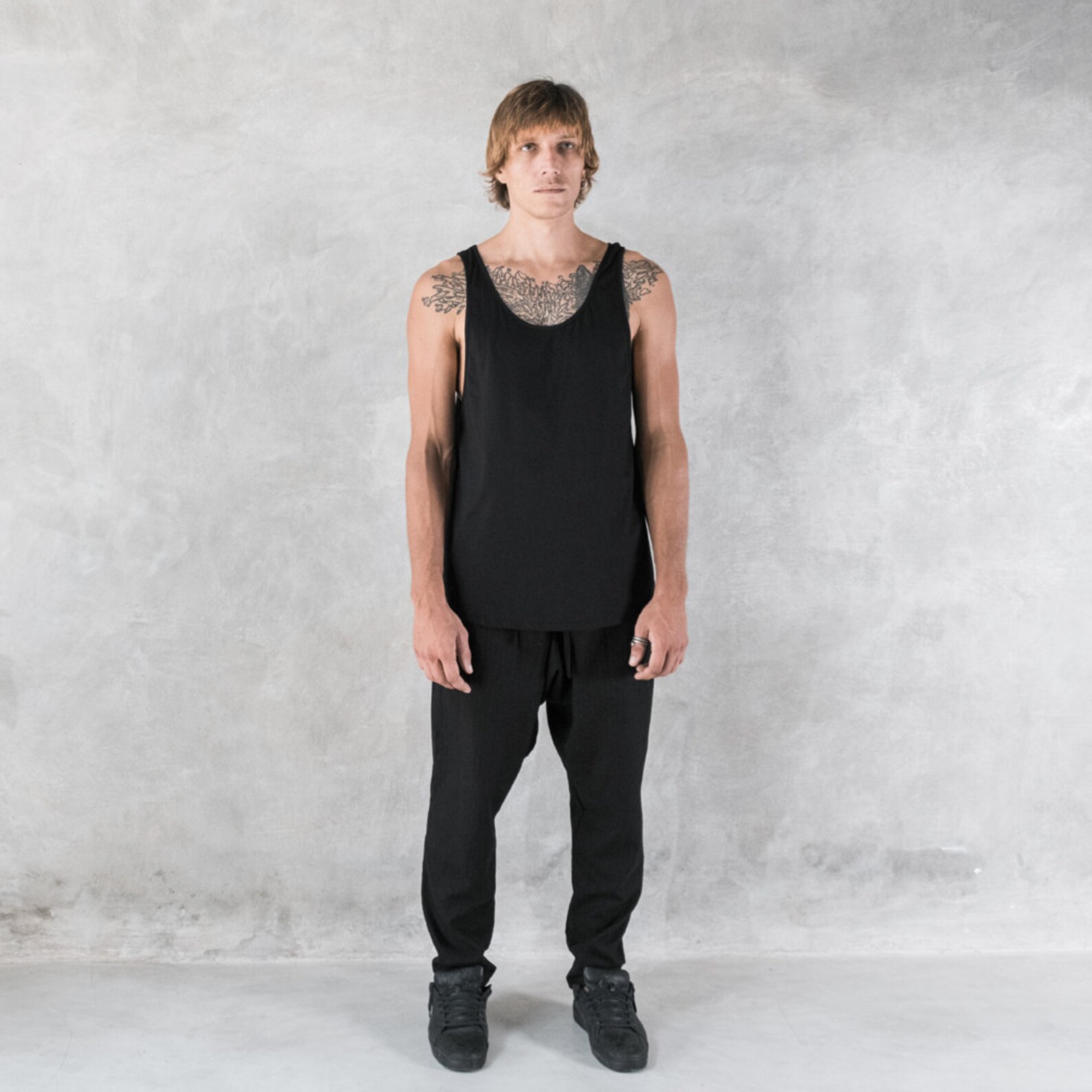 Mens Black Tank Top, Mens Black Organic Cotton Tank, Mens Black Tank ...