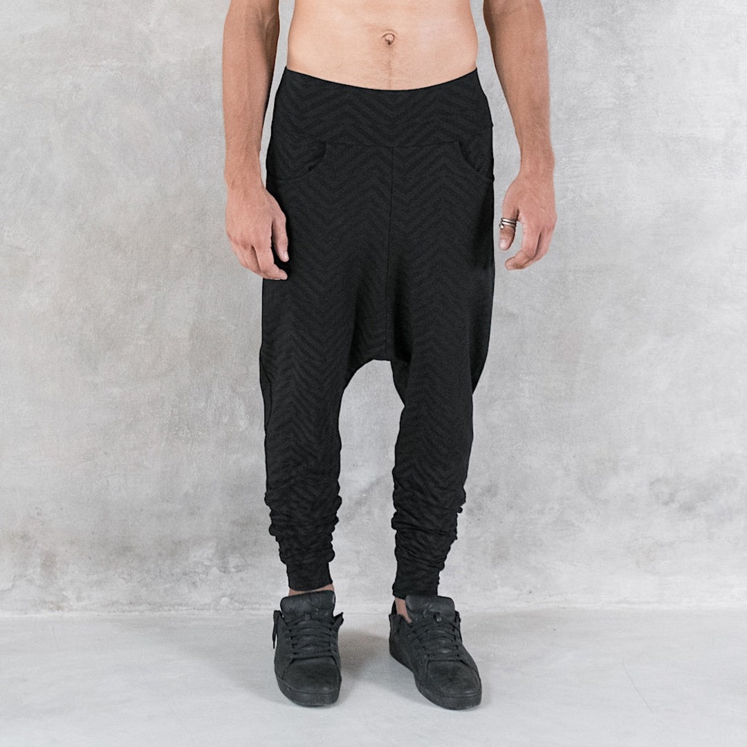 Mens Low Crotch Pants, Geometric Pattern, Low Crotch Pants, Geometric ...