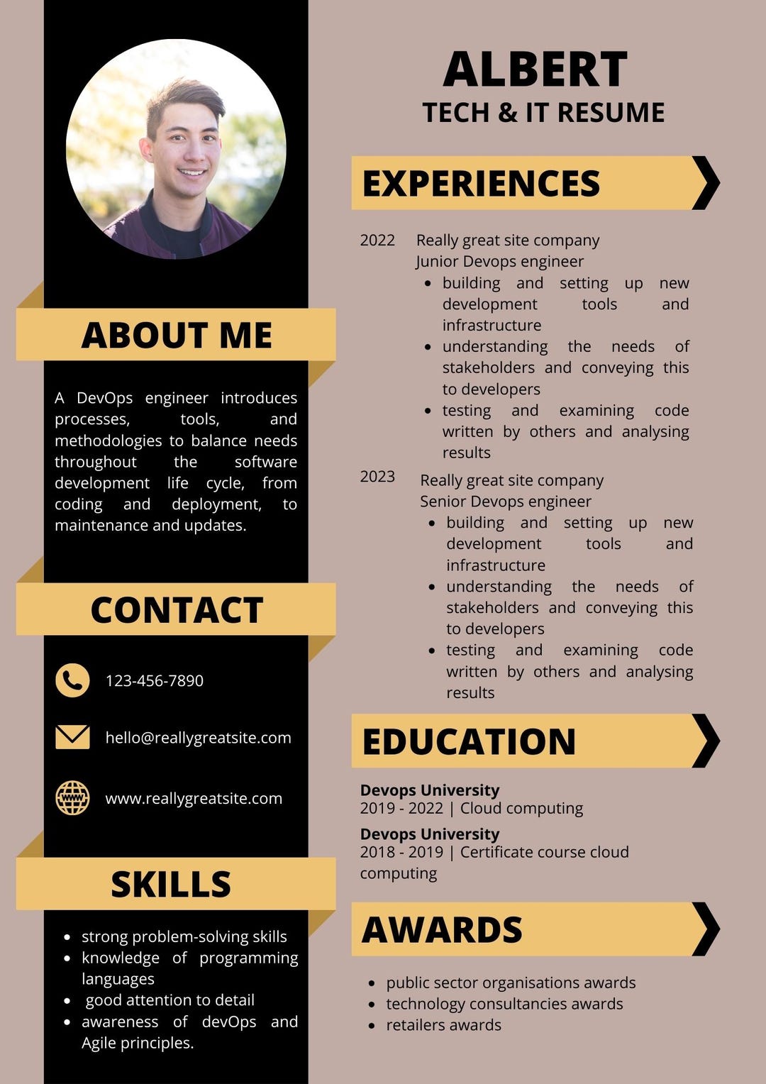 IT Resume CV Modern Tech & IT Resume Template | - Etsy