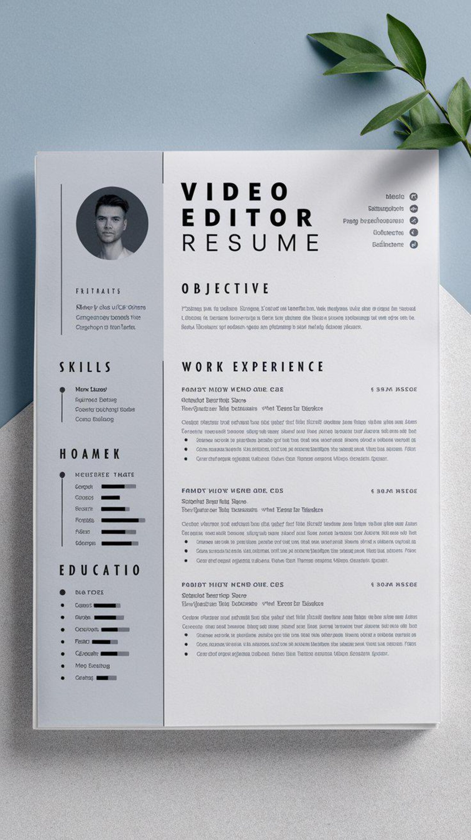 Professional Video Editor Resume Template | Modern & Editable CV ...