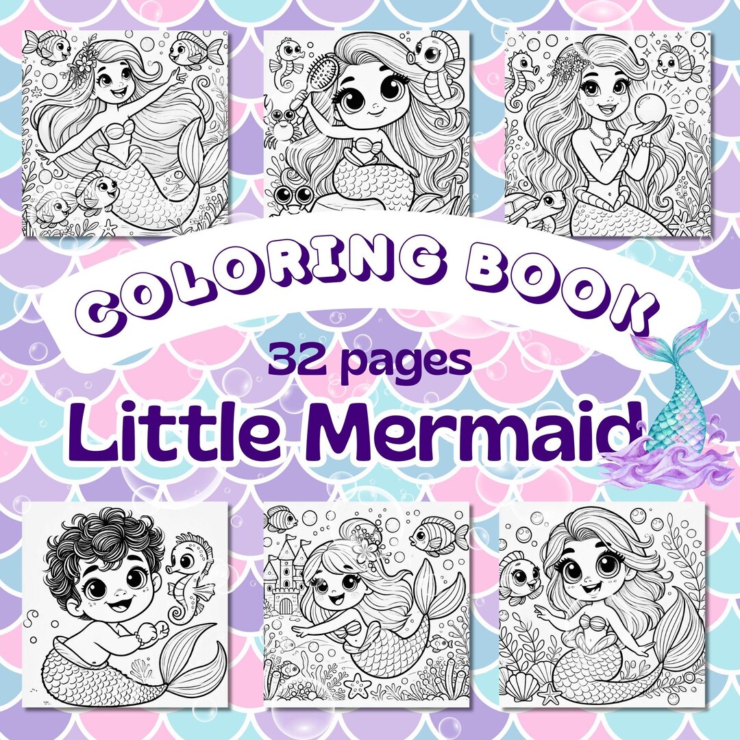 Little Mermaid Coloring Book | Color Book | Coloring Pages | Printable ...