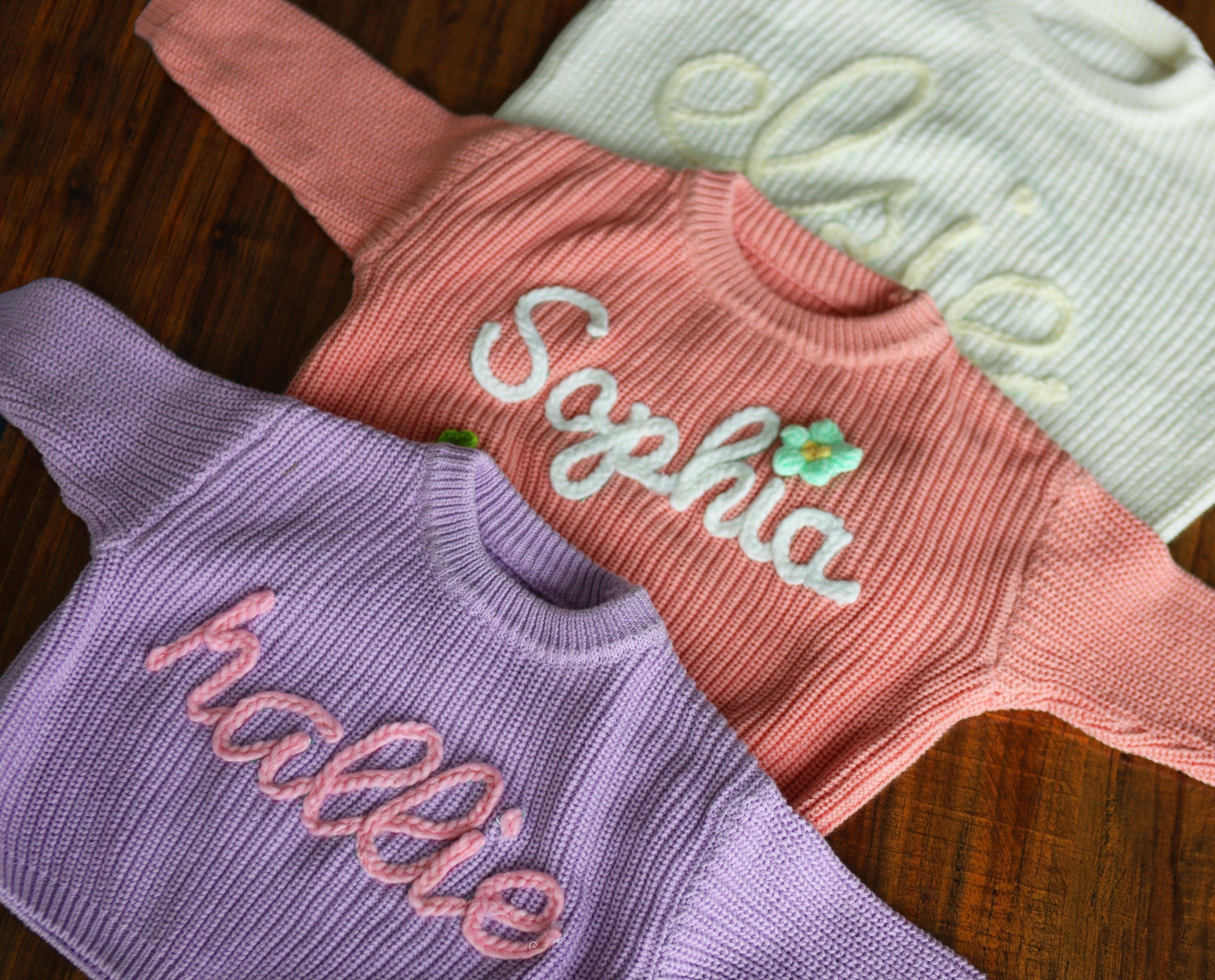 Personalized Name Baby Sweater, Embroidered Knitted Baby Sweater ...