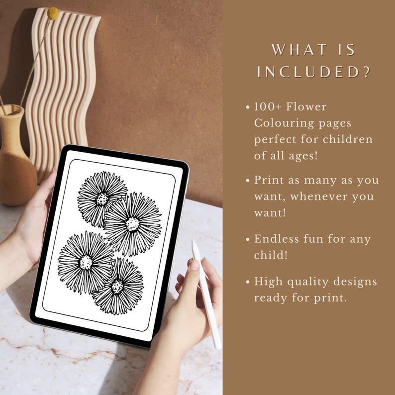 100+ Flower Coloring Pages | Printable Floral Coloring Book | Digital ...