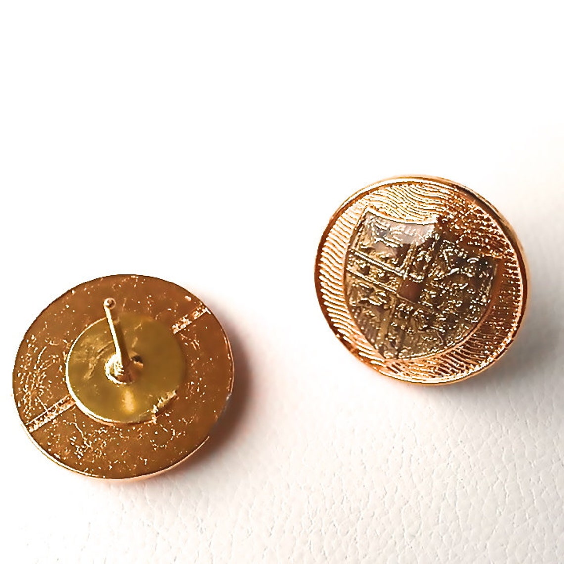 Code of Armor Gold Stud Earrings. FAST Shipping With Tracking | Etsy