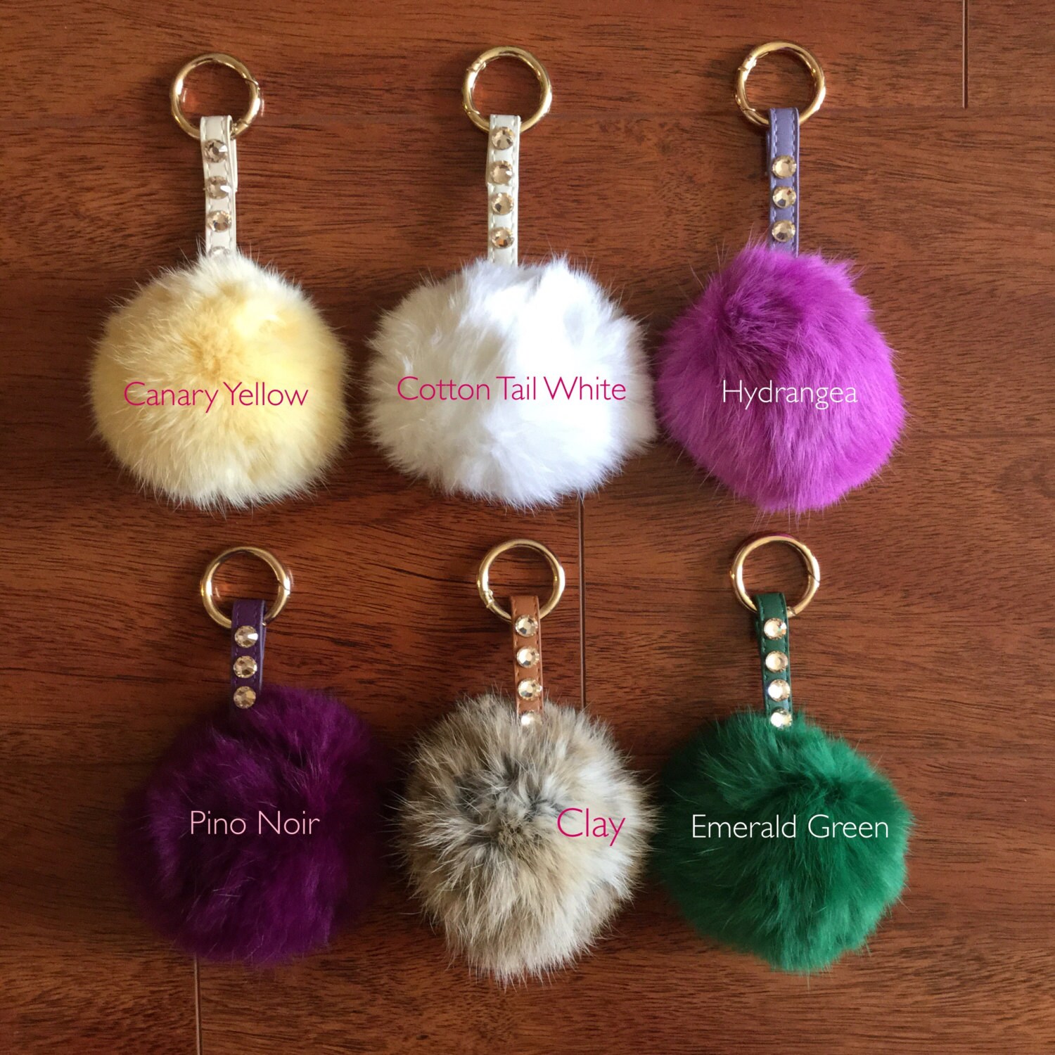 PAMELA Pompom Keychain and Bag Charm. Preciosa Crystal Detail. - Etsy