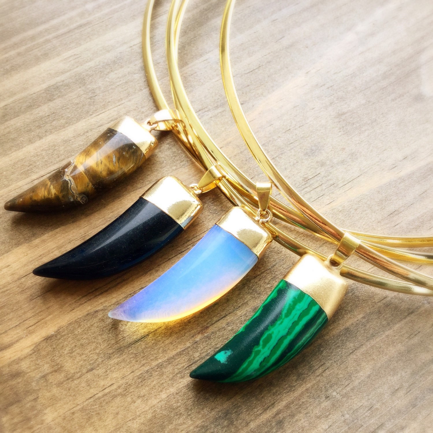 The Aura Necklace. Fire Opal Inspired Tooth Charm Necklace - Etsy Polska