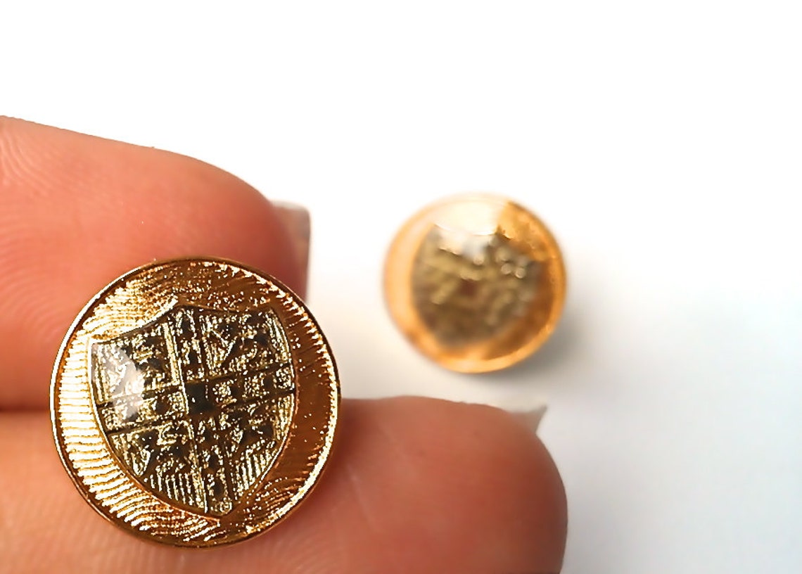 Code of Armor Gold Stud Earrings. FAST Shipping With Tracking | Etsy