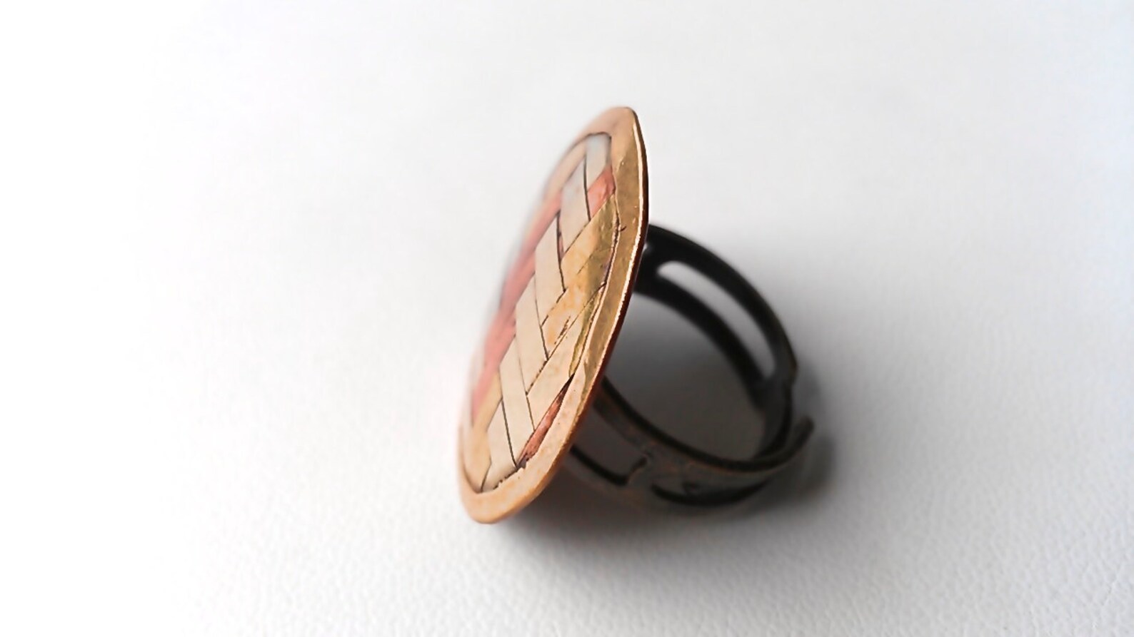 Intricate Metal Basket Weave Cocktail Ring in Brass Copper - Etsy