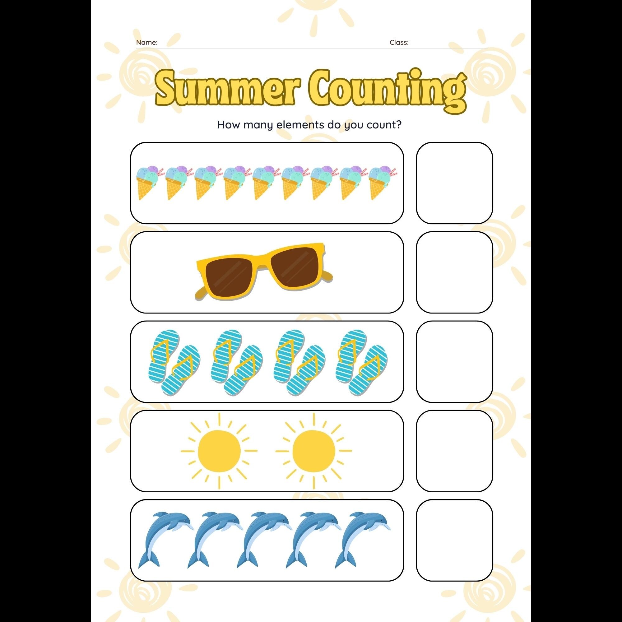 Printable Counting Worksheet, Math Counting Worksheet, Kindergarten and ...