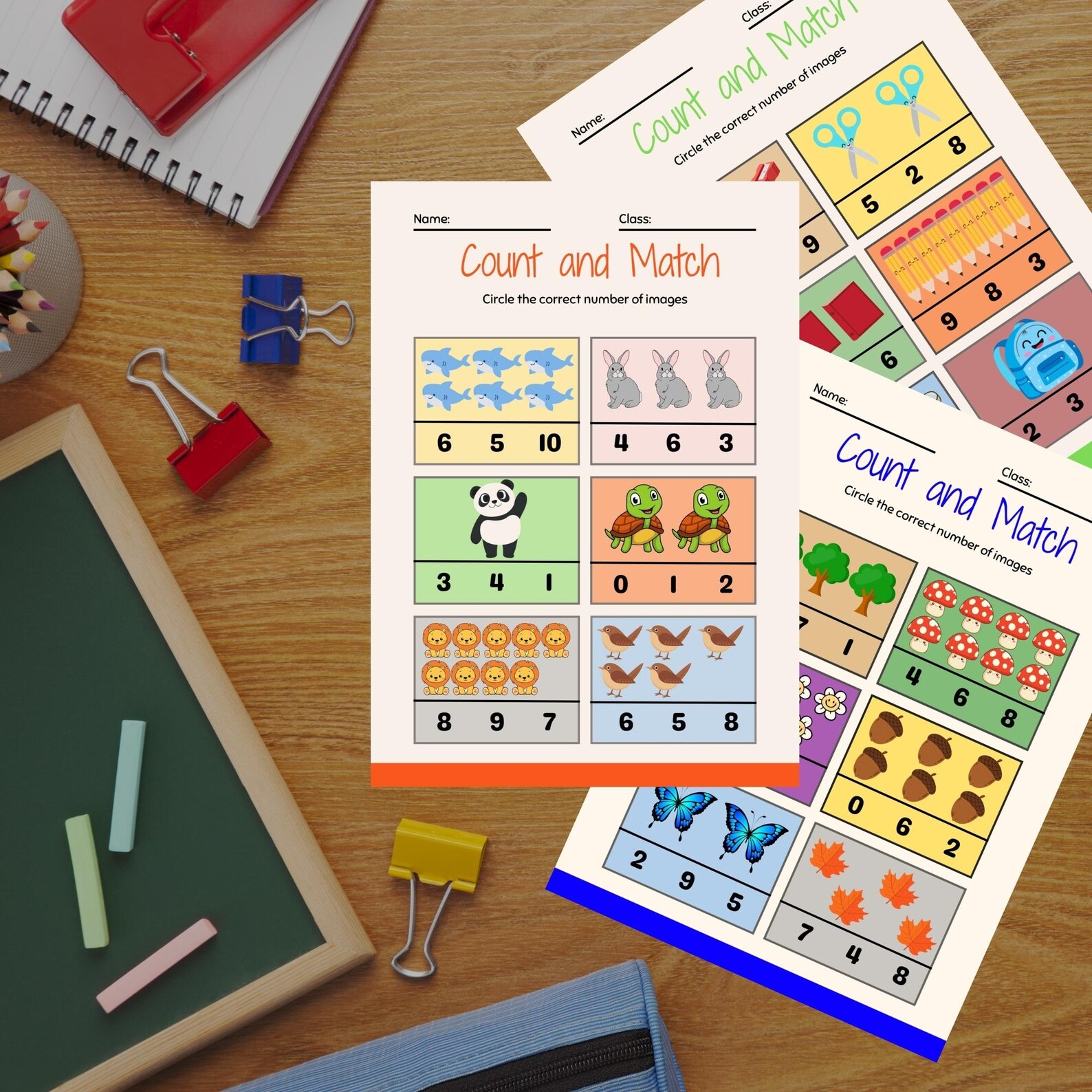 Count and Match Printable Worksheet, Math Homeschool Education ...