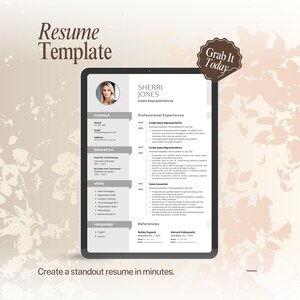 Beige Professional Resume Template for Google Docs, Word and Pages ...