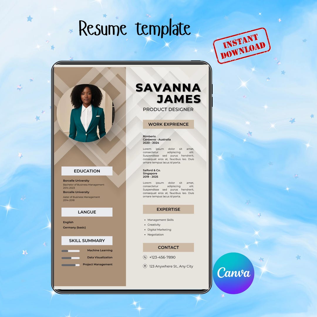 Beige Professional Resume Template for Google Docs, Word and Pages ...