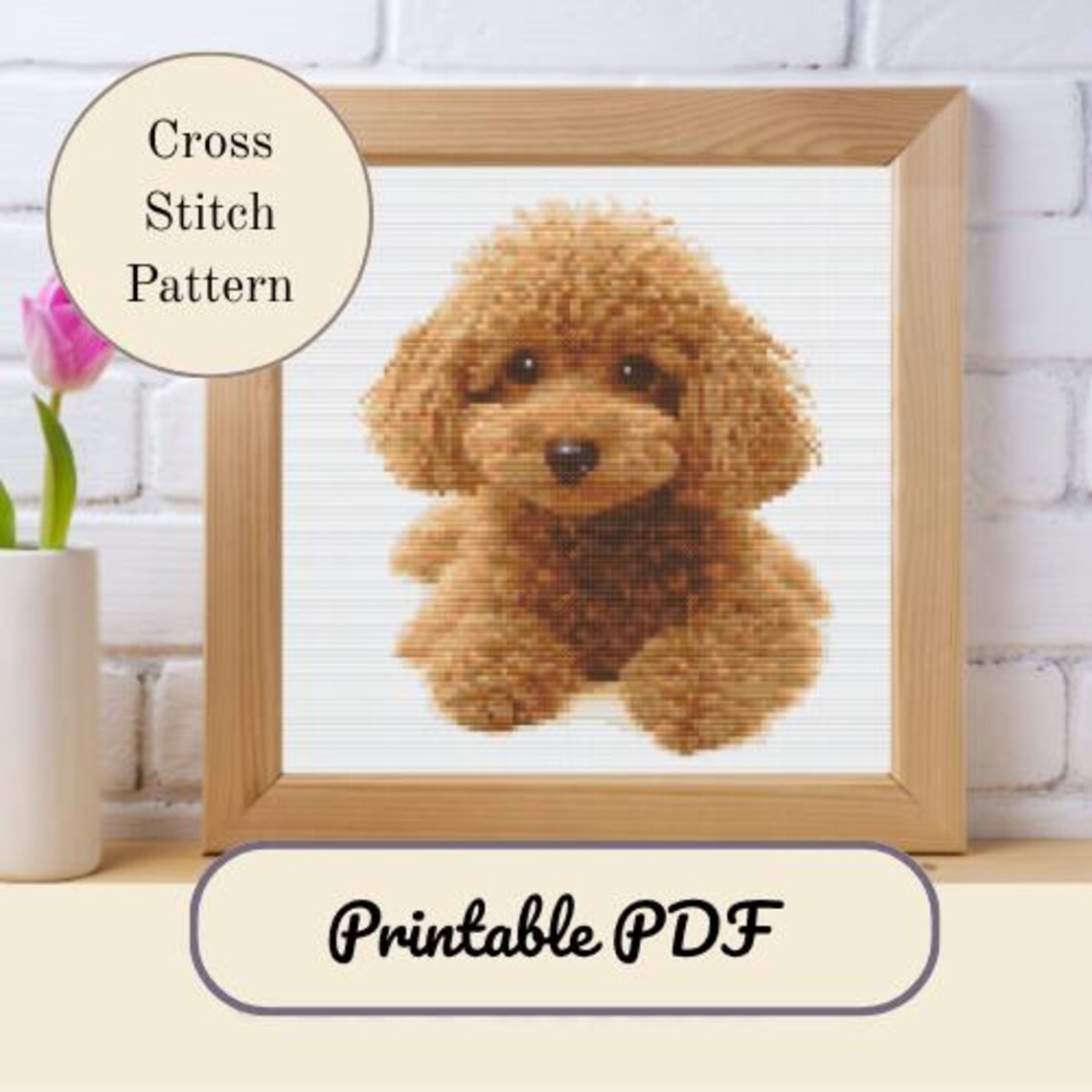 Toy Poodle Cross Stitch PDF Embroidery Pattern - Etsy