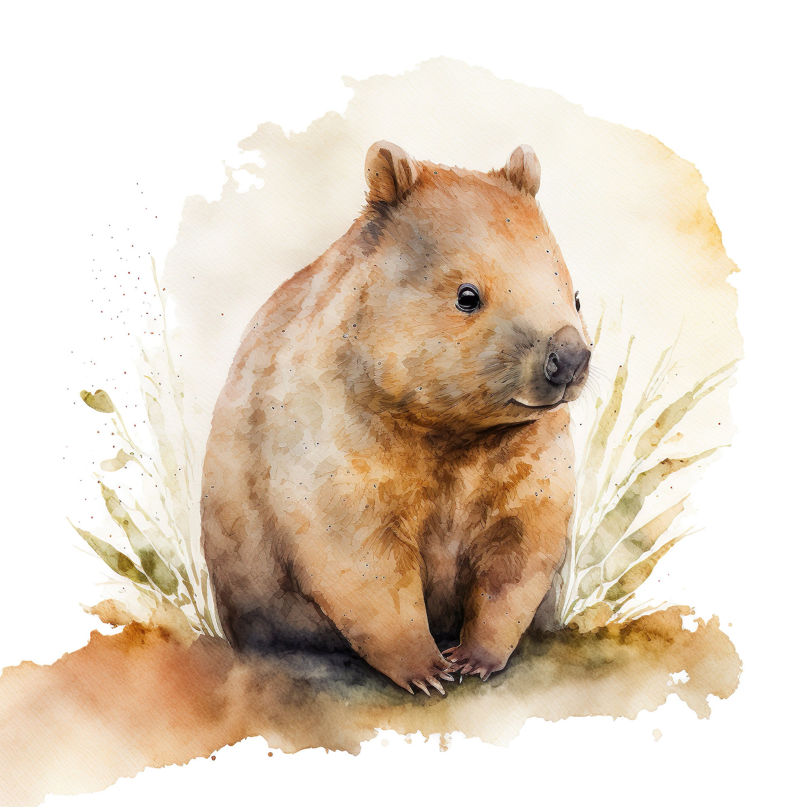Wombat Australian Animal Watercolor Painting 3 Digital Download Print - Etsy Australia