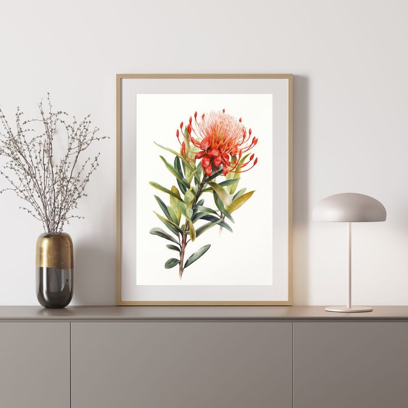Grevillia 1 Australian Native Tree Flower Watercolour Painting Digital ...