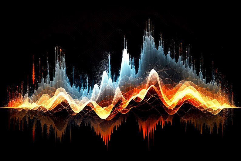 Musical Waveforms Music Audio Waves Graphic Equalizer 1 Digital ...
