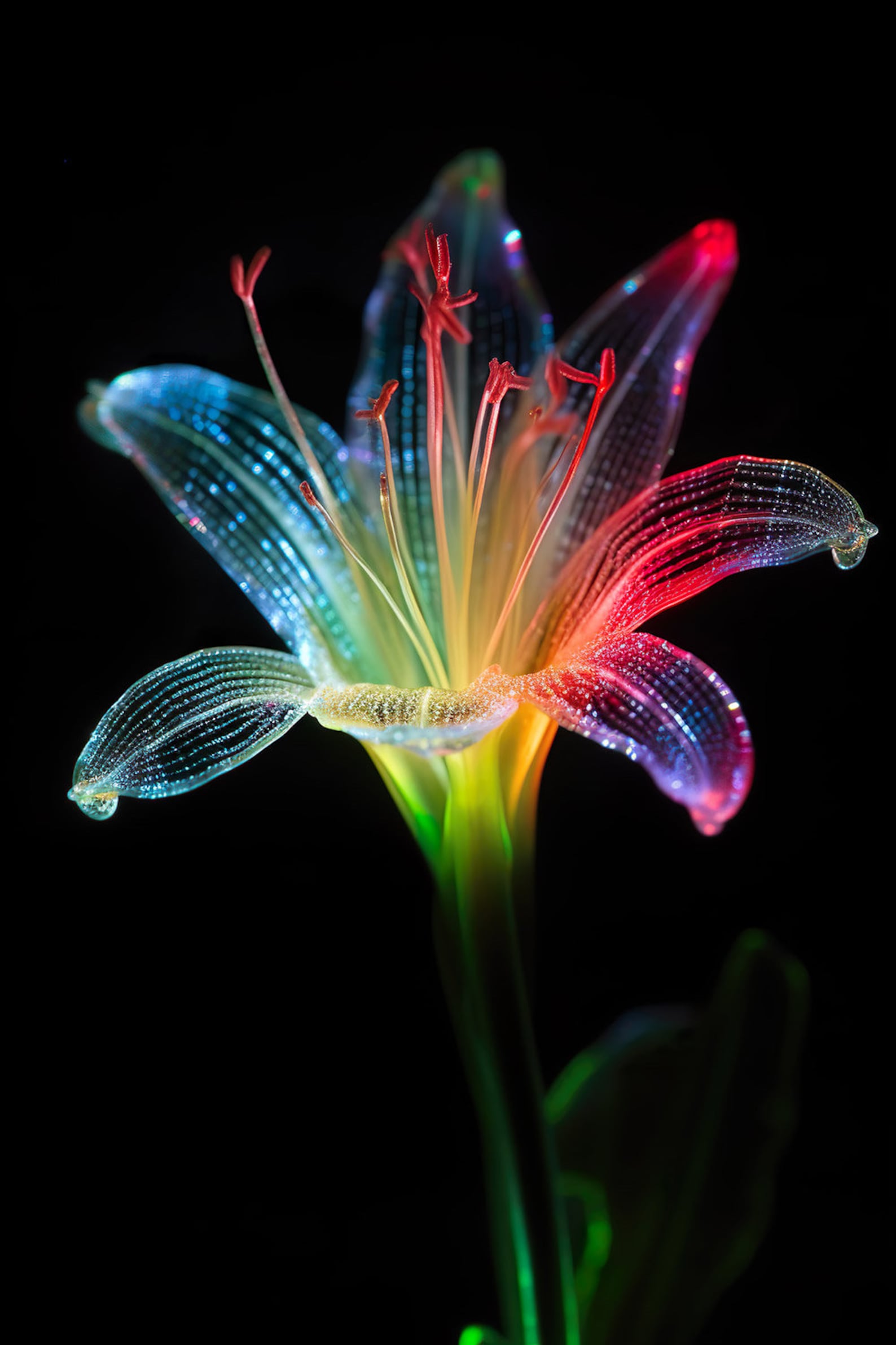 Bioluminescent Flower Glowing Bioluminescence Alien Plant 4 Digital ...