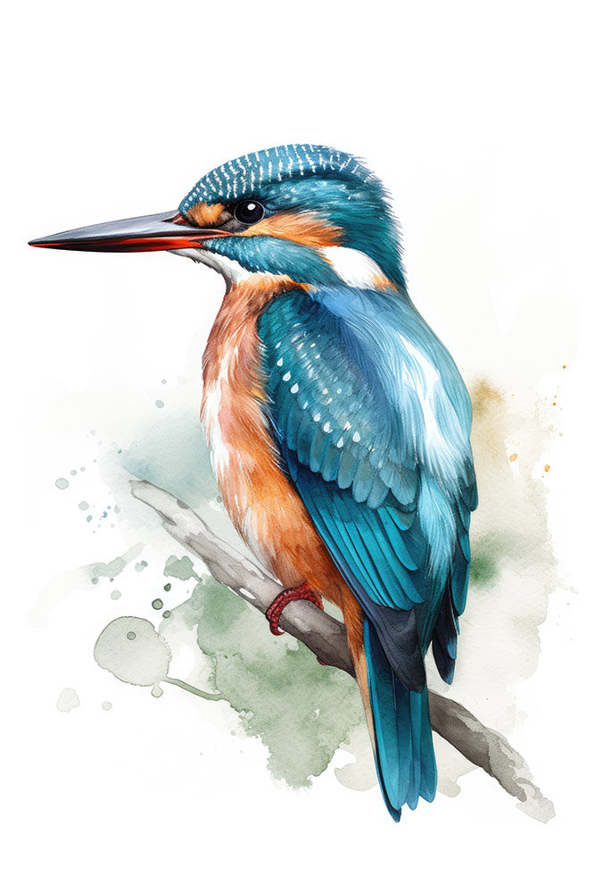 Kingfisher Watercolor Bird Painting 1 Digital Download Print - Etsy