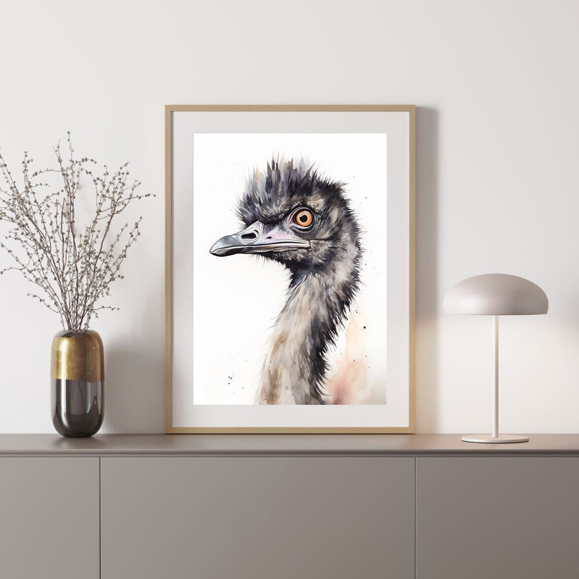 Emu Australian Animal Watercolor Painting Digital Download Print - Etsy