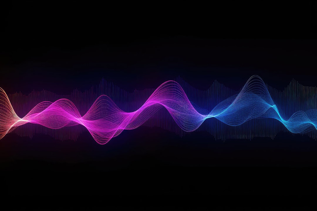 Musical Waveforms Music Audio Waves Graphic Equalizer Pink Blue Digital ...