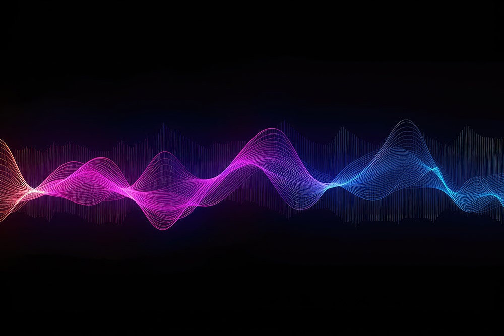 Musical Waveforms Music Audio Waves Graphic Equalizer Pink Blue Digital ...