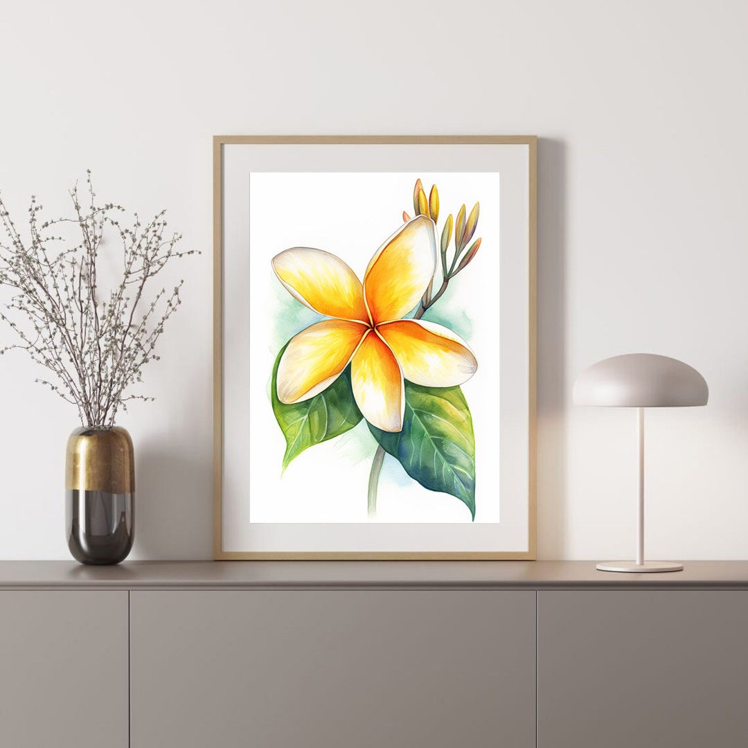 Frangipani Flower Watercolour Painting 2 Digital Download Print - Etsy