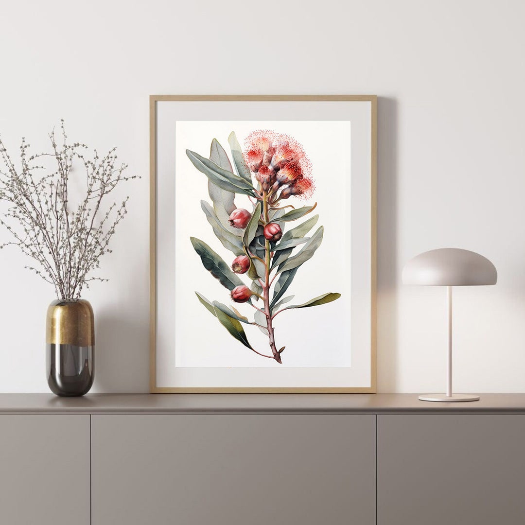 Australian Gum Blossom 1 Native Tree Flower Watercolour Painting ...