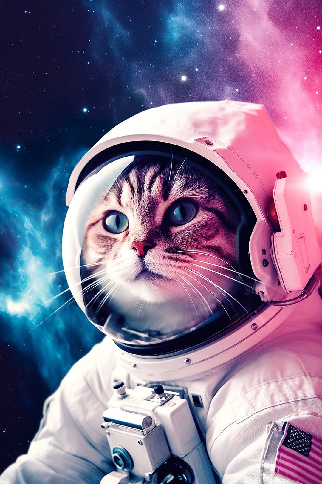 Astronaut Cat Kitten Hyper Realistic Cat in Space Suit Digital Download ...