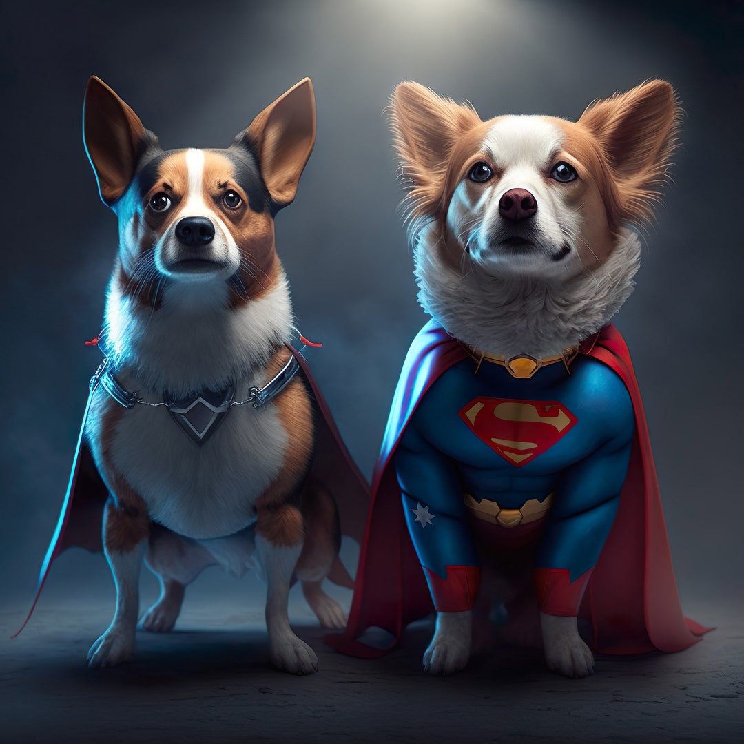 Super Hero Dogs Wearing Funny Capes and Super Suits Digital Download ...