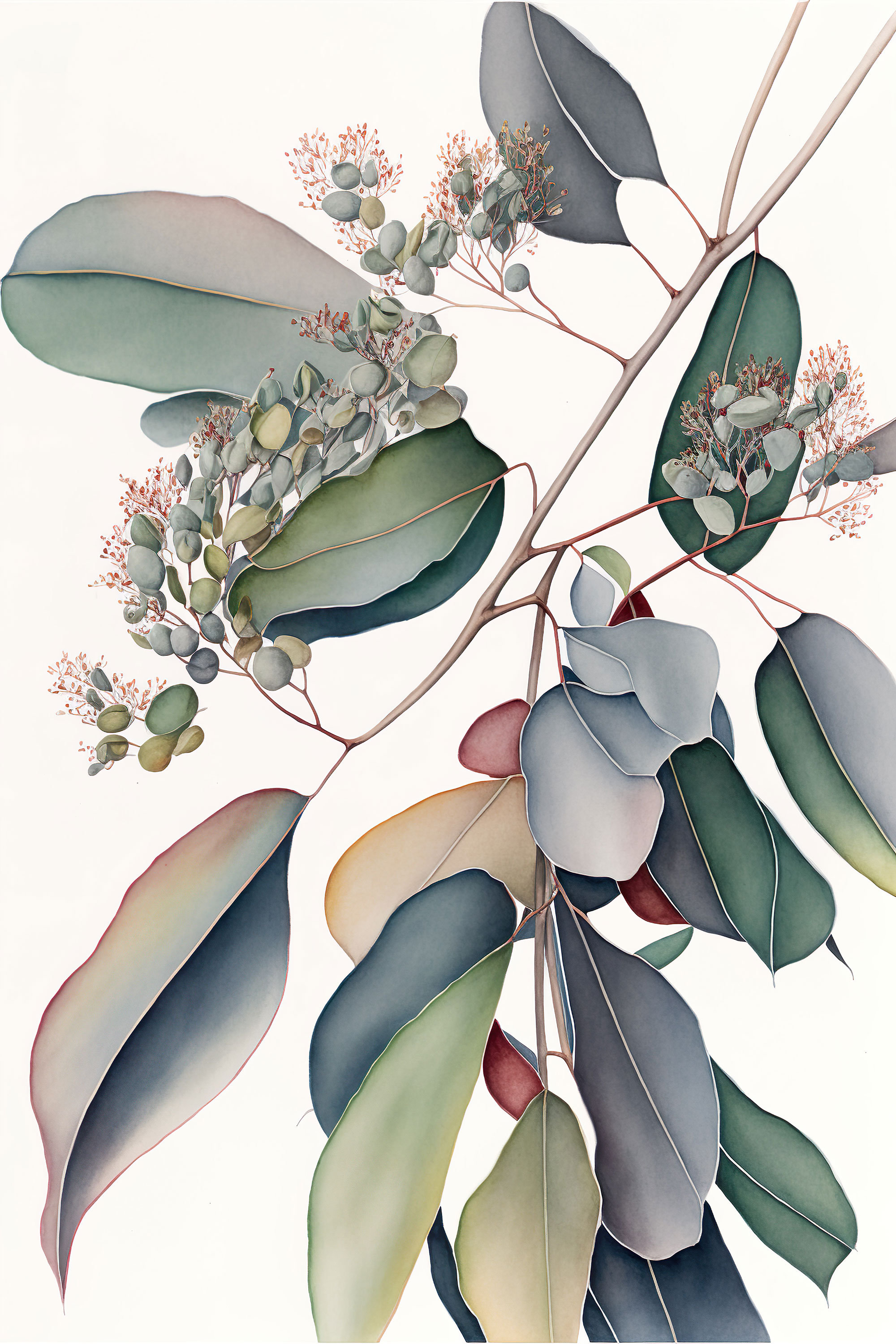 Eucalyptus Australian Native Tree Flower Watercolour Painting 1 Digital ...
