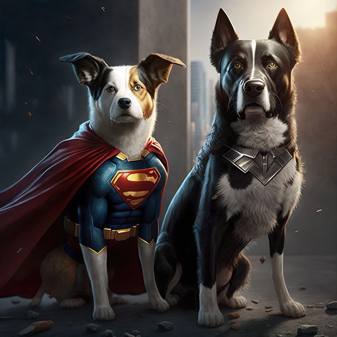 Super Hero Dogs 2 Wearing Funny Capes and Super Suits Digital Download ...