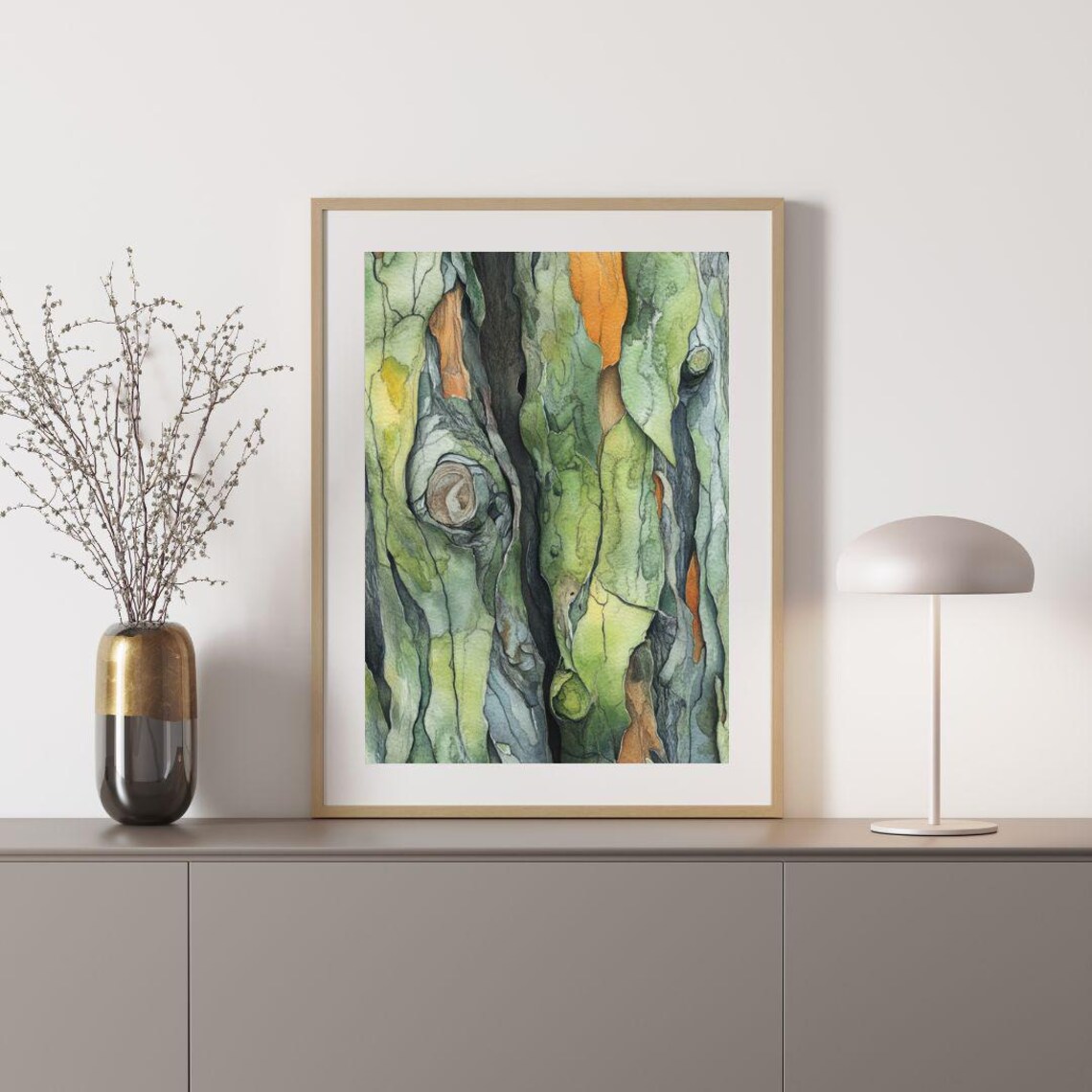 Gumtree Bark Abstract Close up Watercolour Painting 15 Digital Download ...