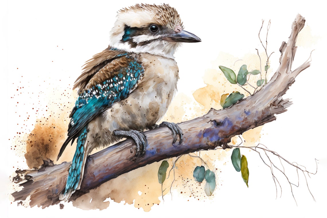 Kookaburra Australian Bird Watercolor Painting 2 Digital - Etsy Australia