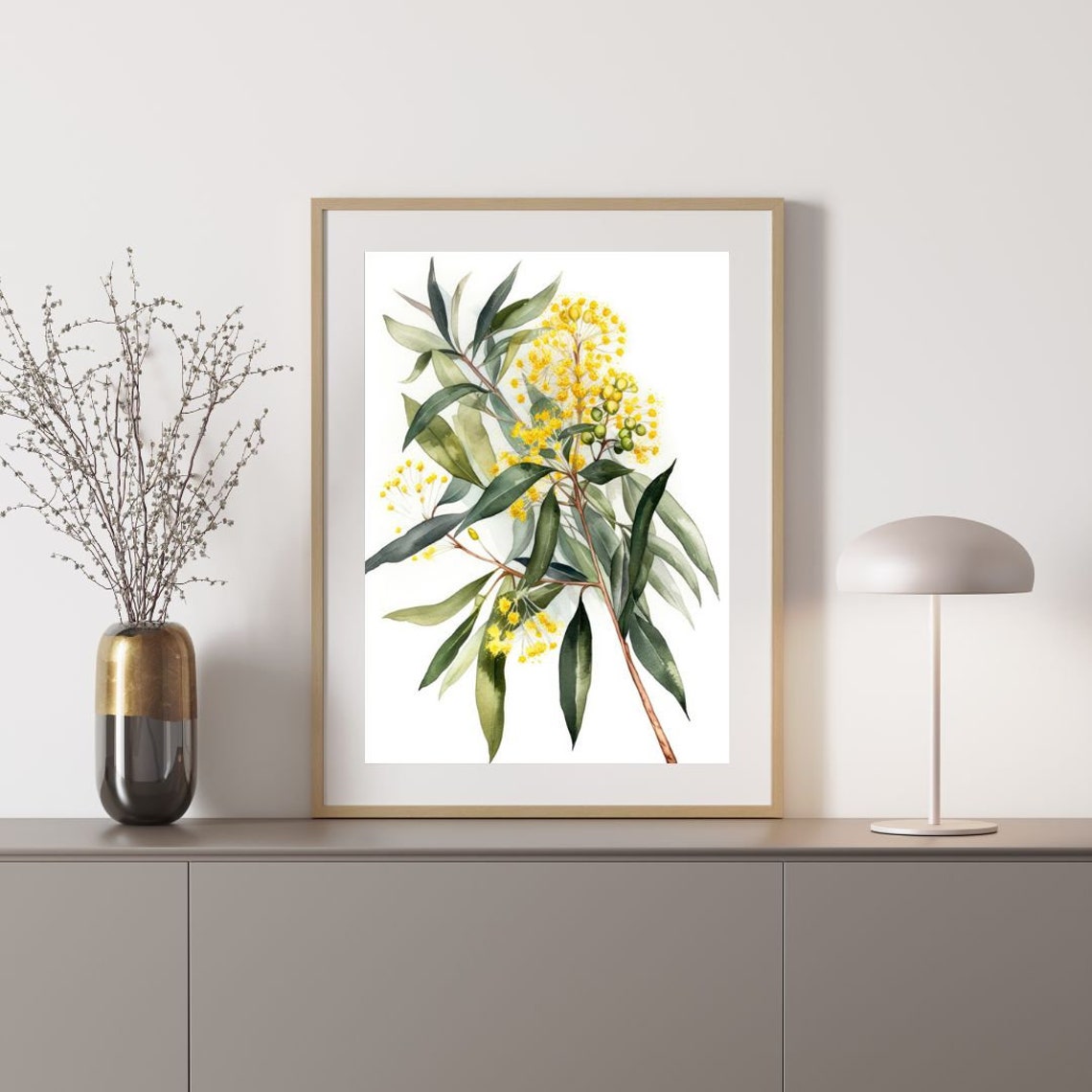 Wattle Australian Native Tree Flower Watercolour Painting Digital ...