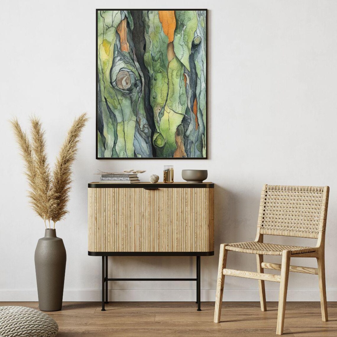 Gumtree Bark Abstract Close up Watercolour Painting 15 Digital Download ...